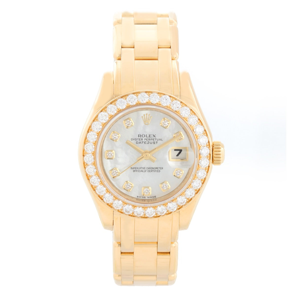 Rolex Ladies Masterpiece/Pearlmaster Gold Diamond Watch 80298